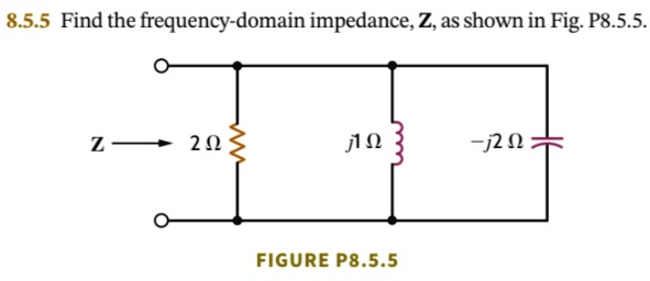 8.5.5 Find the frequency-domain impedance, Z, as shown in Fig. P8.5.5 ...