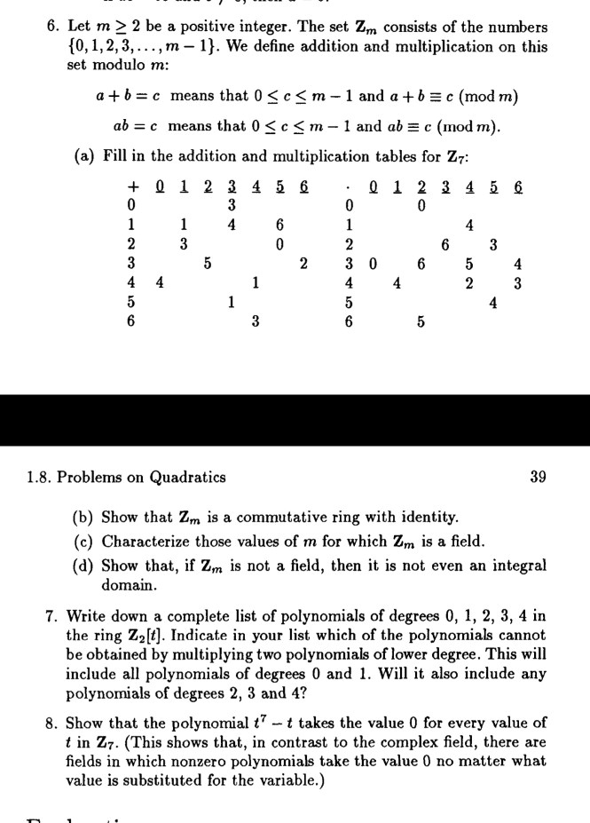 let m 2 be a positive integer the set zm consists of the numbers 0123 1 ...