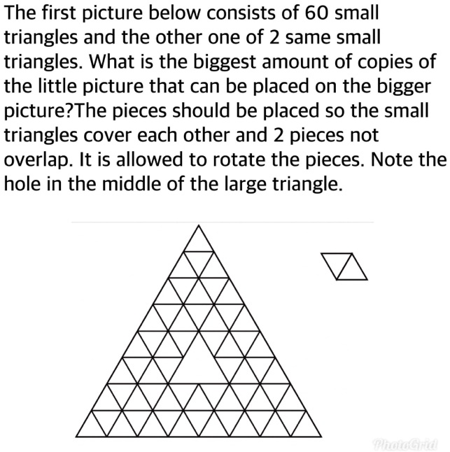 SOLVED: The first picture below consists of 60 small triangles and the ...