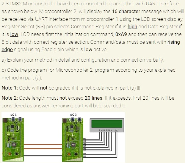 SOLVED: Can you also explain 2 STM32 Microcontrollers have been connected to each other with a ...