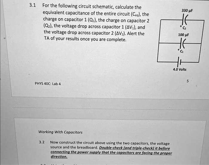 SOLVED: 3.1 For the following circuit schematic, calculate the ...