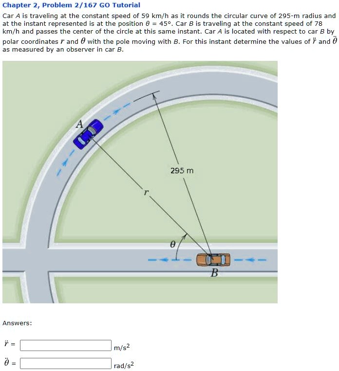 SOLVED: Chapter 2, Problem 2/167 GO Tutorial Car A is traveling at the ...