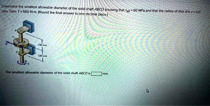 Solved The Smallest Allowable Diameter Of The Solid Shaft Abcdismm