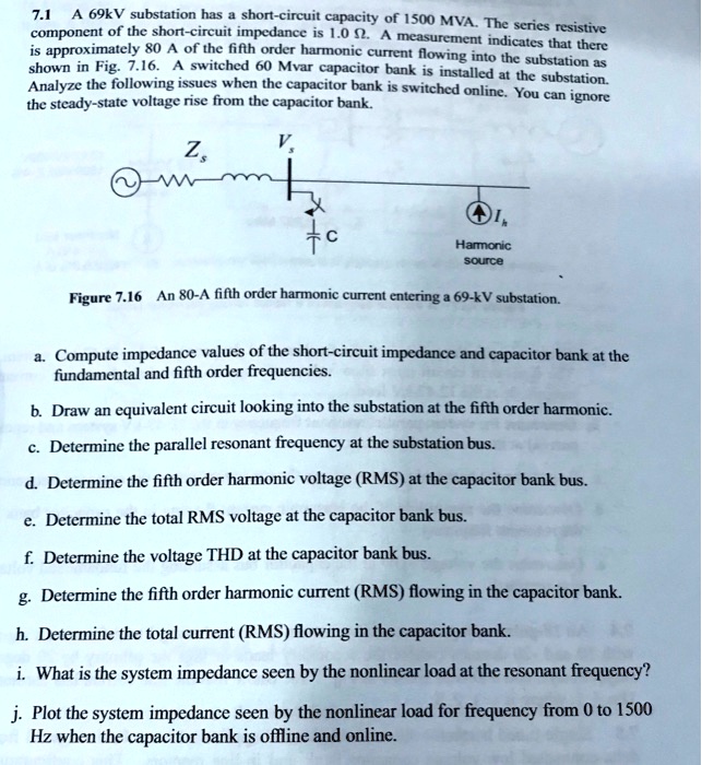 SOLVED: the steady-state voltage rise from the capacitor bank. V ...