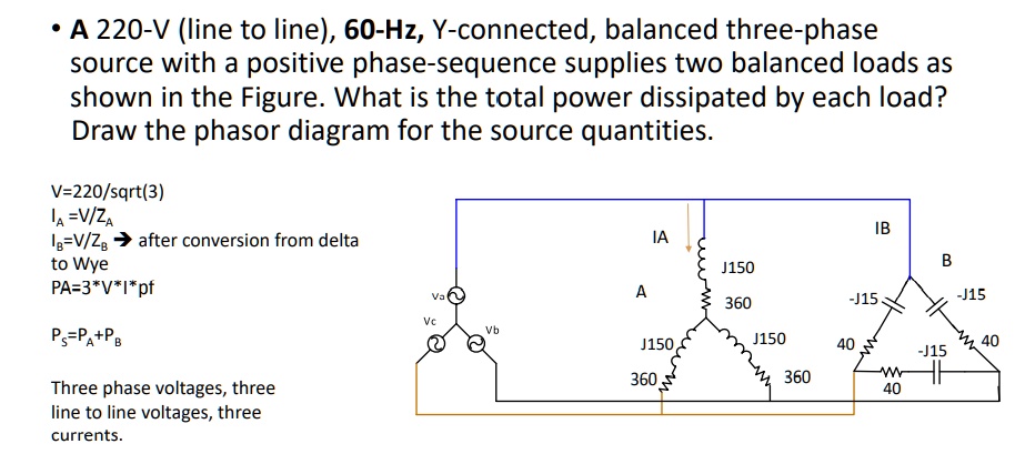 Solved A 220 V Line To Line 60 Hz Y Connected Balanced Three