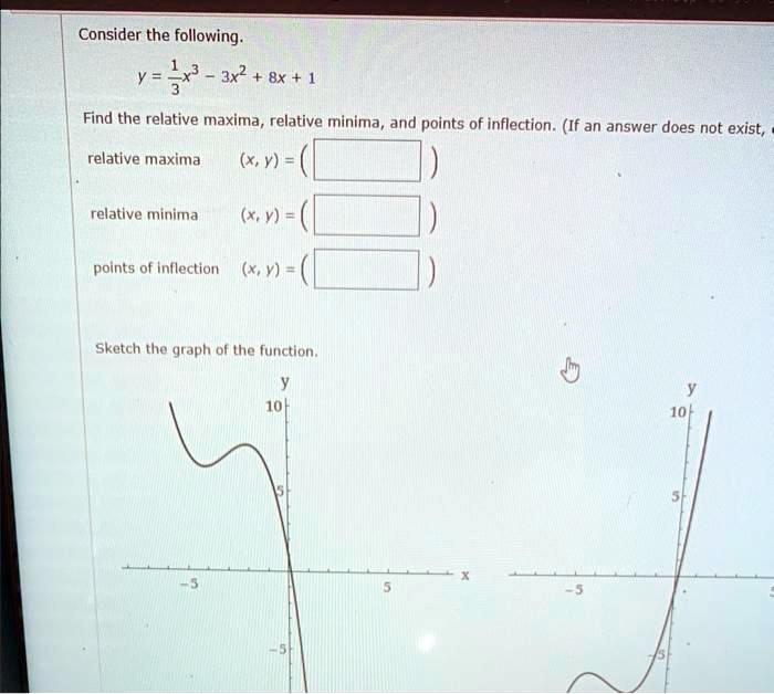SOLVED: Consider the following: Find the relative maxima, relative ... SOLVED: Consider the following: Find the relative maxima, relative ...