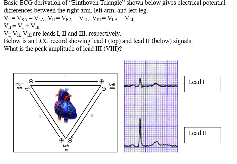 basic ecg derivation of einthoven triangle shown below gives electrical ...