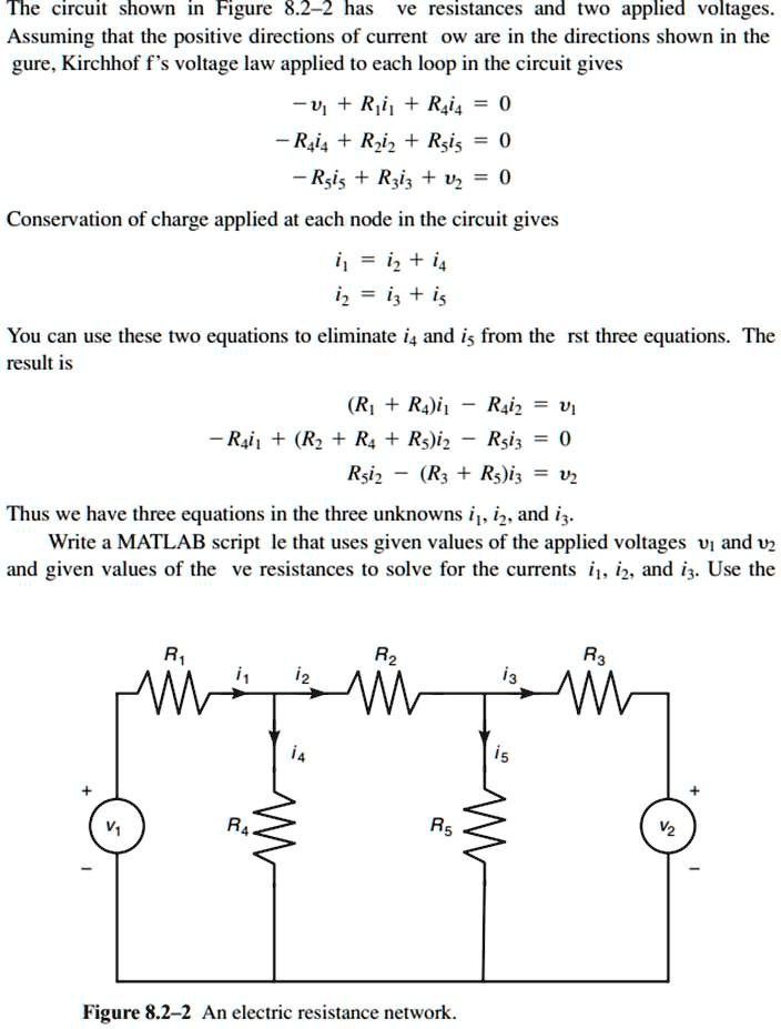 SOLVED: The circuit shown in Figure 8.2-2 has five resistances and two applied voltages ...
