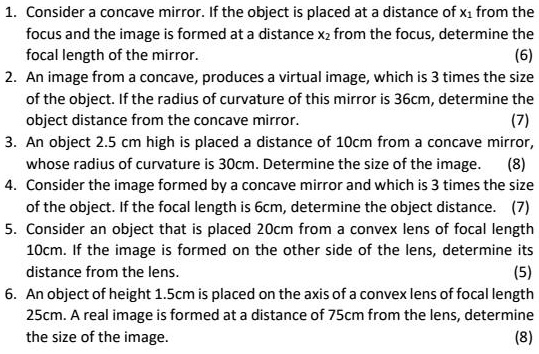 SOLVED: Consider a concave mirror. If the object is placed at a ...