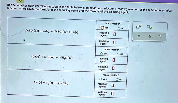 Reaction: Write down the formula of the reducing agent and the formula ...