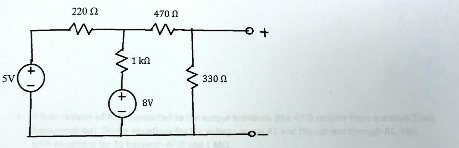 SOLVED: A load resistor of R1 is connected to the output terminals ...