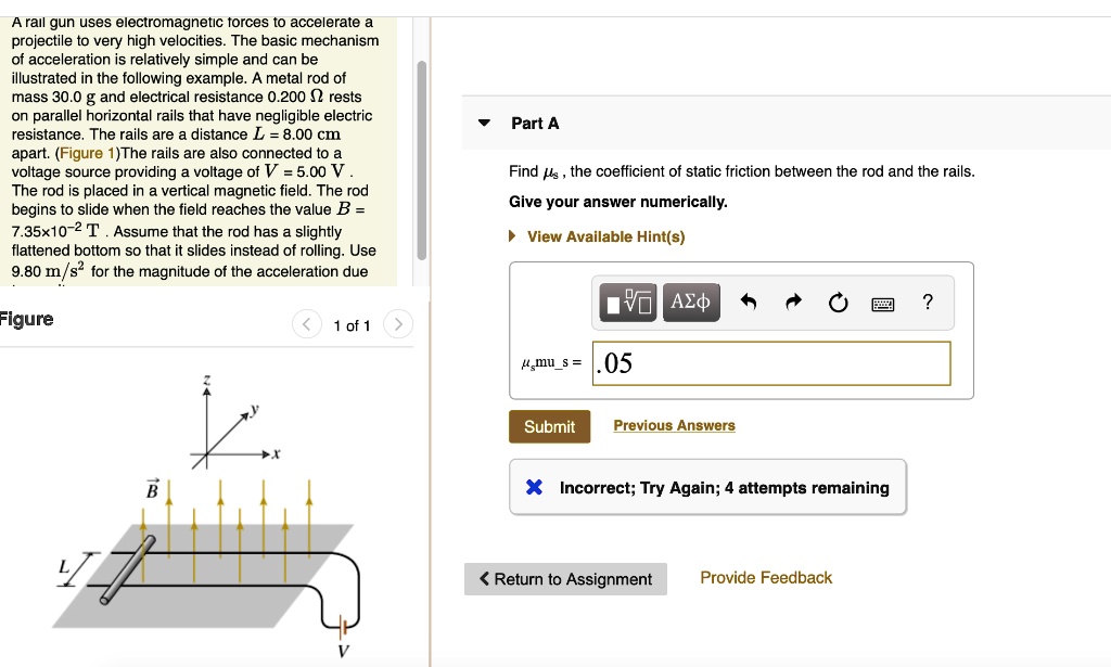 SOLVED:A rall gun uses electromagnetic torces t0 accelerate projectile ...