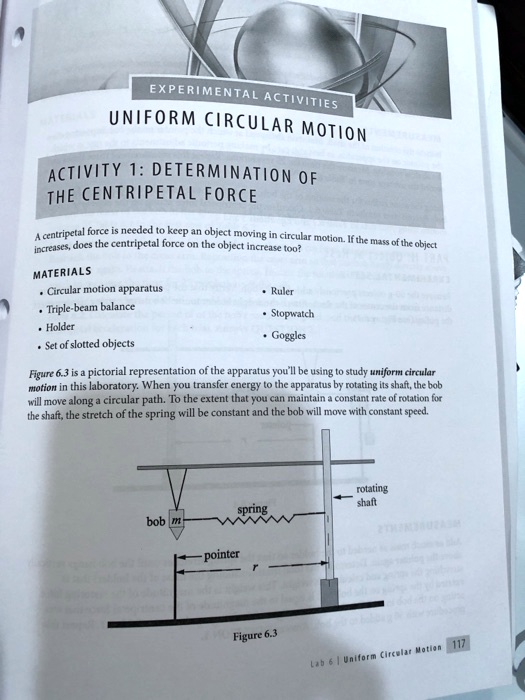 SOLVED: Experimental Activities: Uniform Circular Motion Activity ...