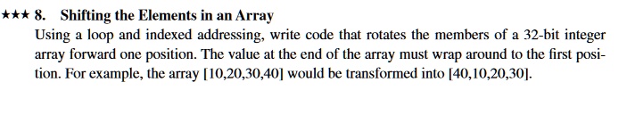 Use Assembly 8shifting The Elements In An Array Using A Loop And Indexed Addressing Write Code 3082