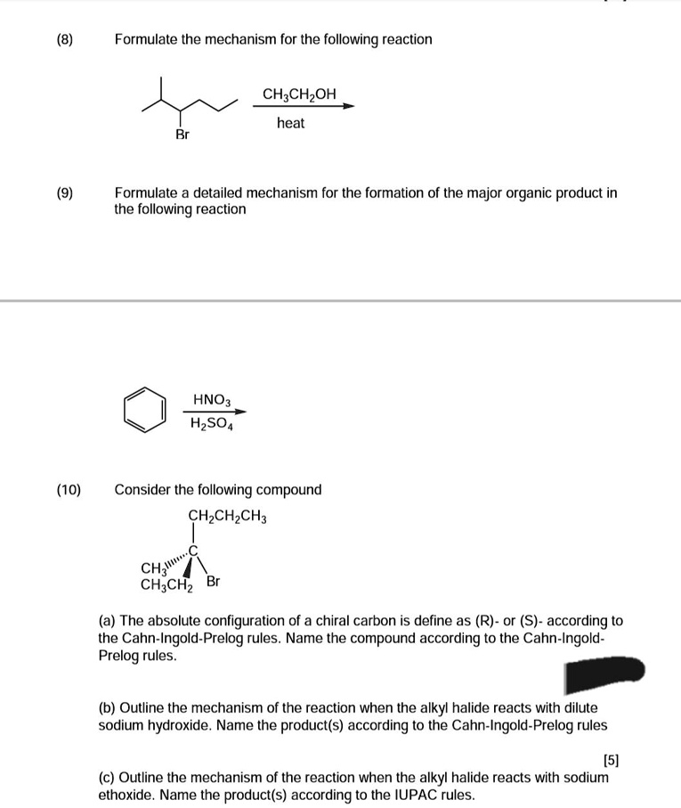 SOLVED: (8) Formulate the mechanism for the following reaction CHzCH2OH ... SOLVED: (8) Formulate the mechanism for the following reaction CHzCH2OH ...