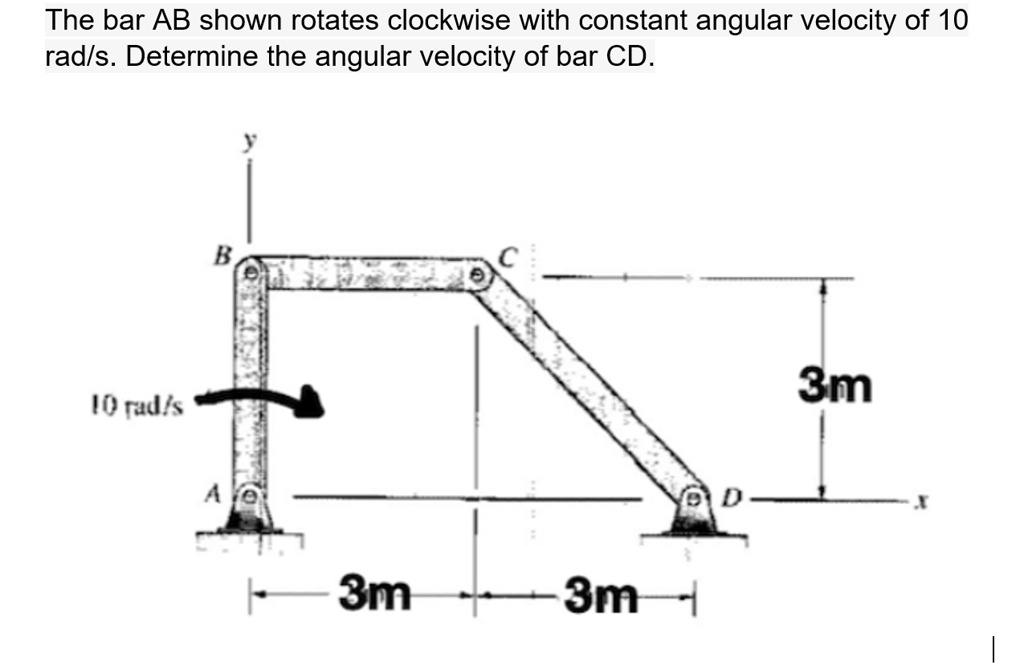 Solved The Bar Ab Shown Rotates Clockwise With Constant Angular Velocity Of 10 Rad S Determine