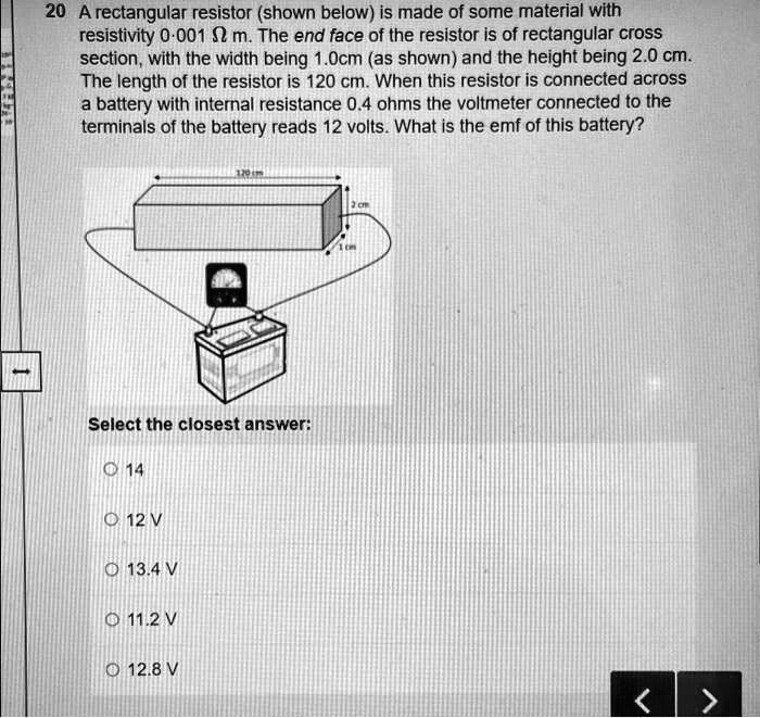 20 A rectangular resistor (shown below) is made of some material with ...