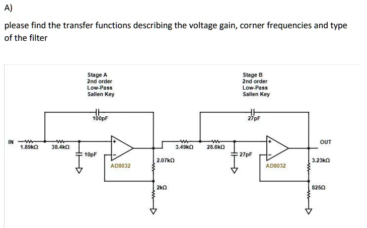 SOLVED: A) please find the transfer functions describing the voltage ...