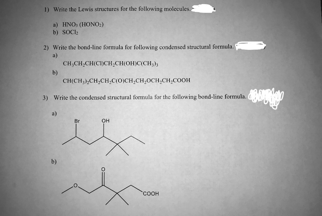 SOLVED: Write the Lewis structures for the following molecules. HNO ...
