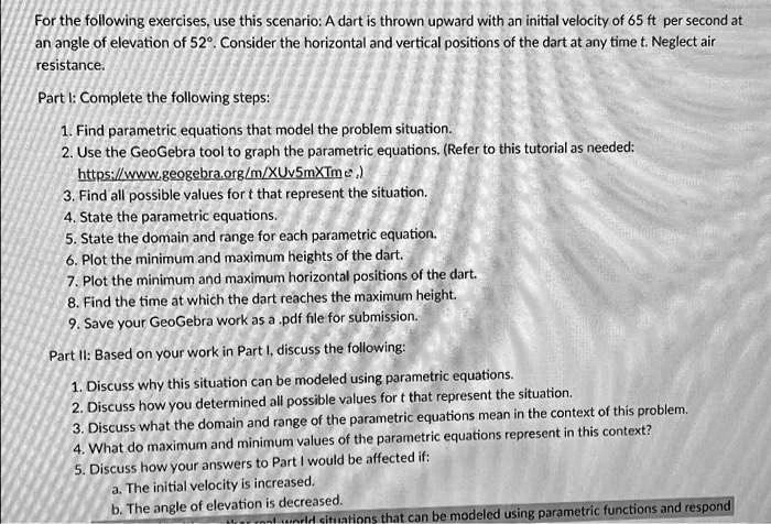 SOLVED: For the following exercises, use this scenario: A dart is ...