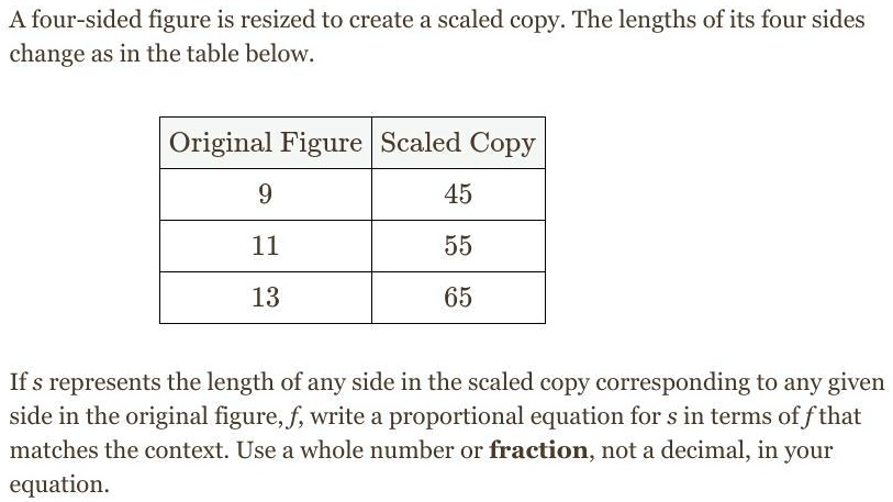 SOLVED: 'Math? Anyone good with ratios and scaled copies? Thanks. 8 points for an answer A four ...
