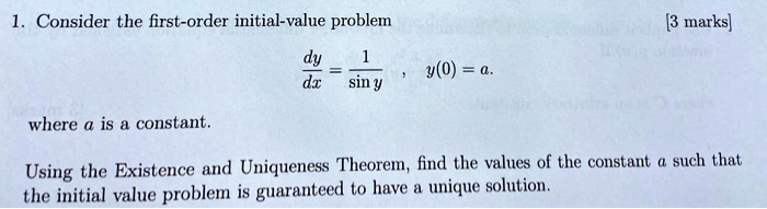 SOLVED: Consider the first-order initial-value problem marks] y(0) = a ...