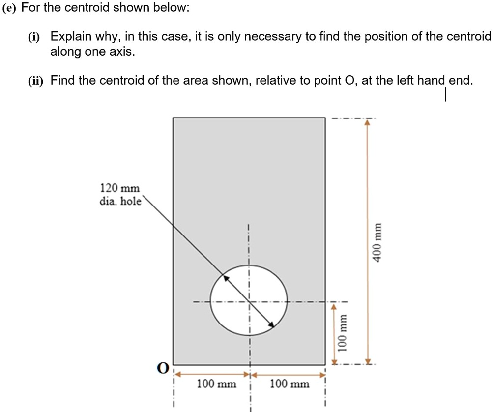 SOLVED: (e) For the centroid shown below: Explain why, in this case it ...