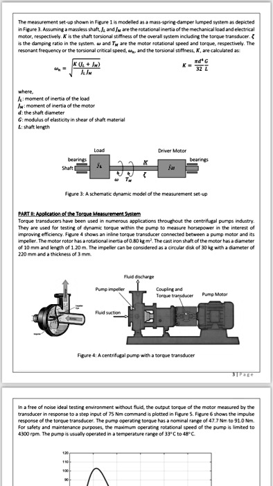following the centrifugal pump presented above calculate the dynamic error of the torque ...