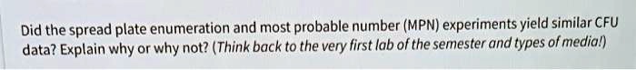 Did the spread plate enumeration and most probable number (MPN ...