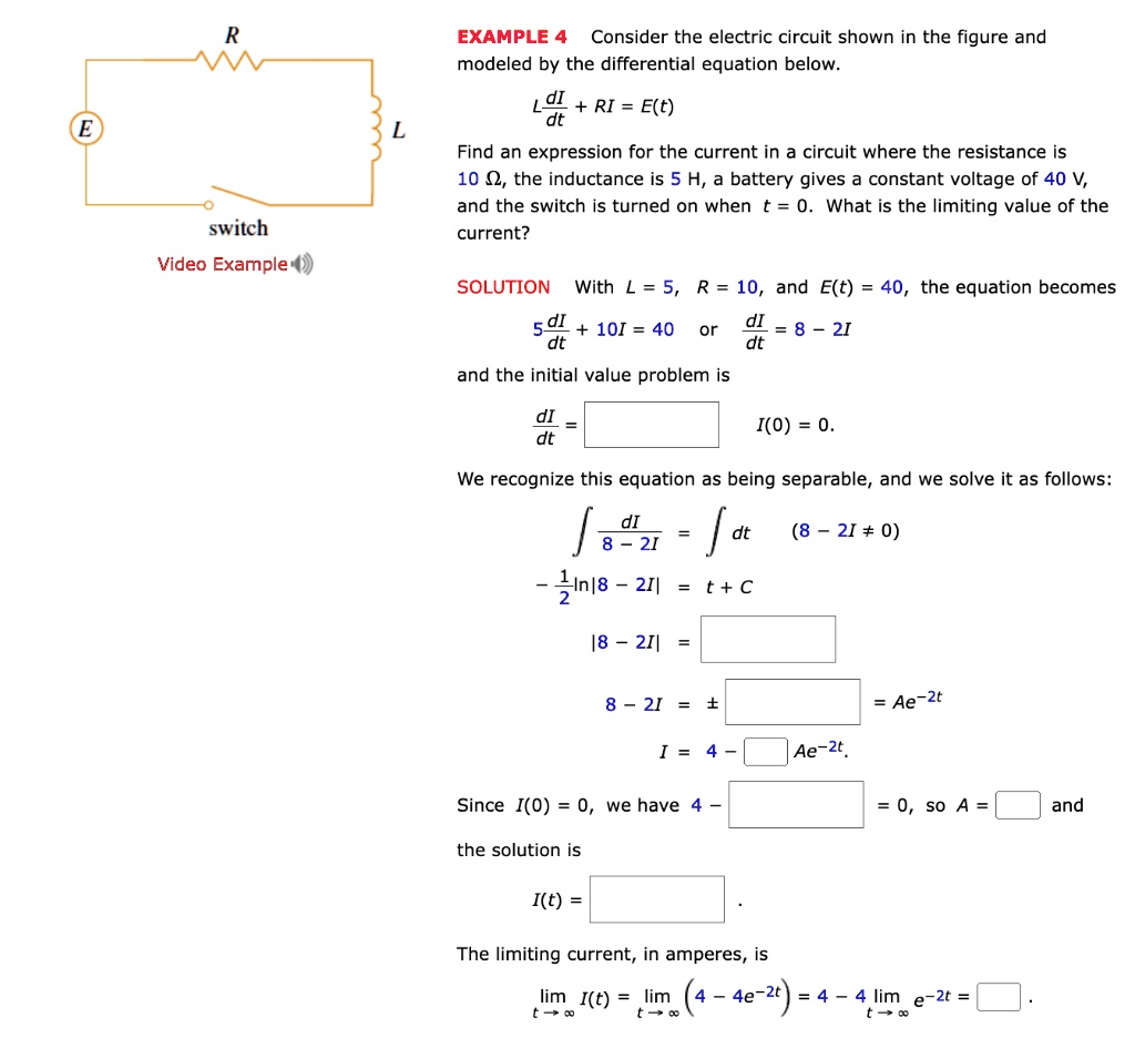 EXAMPLE 4 Consider the electric circuit shown in the figure and modeled ...