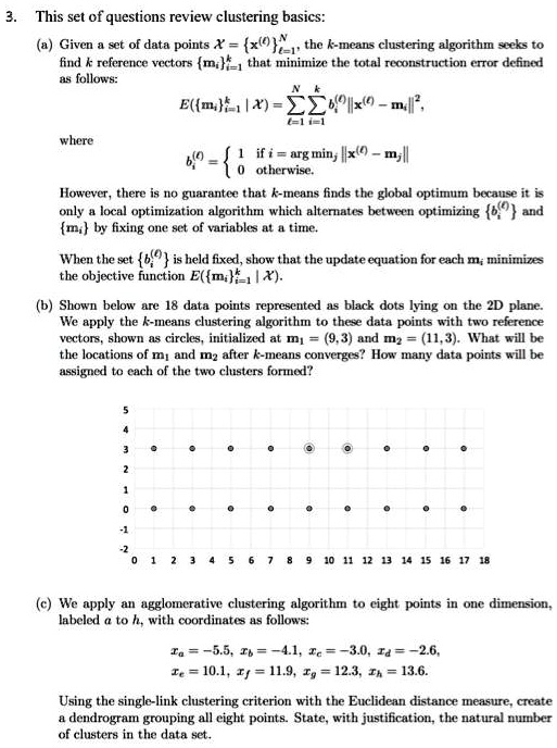 Solved 3 This Set Of Questions Reviews Clustering Basics A Given A Set Of Data Points Xx1 0240