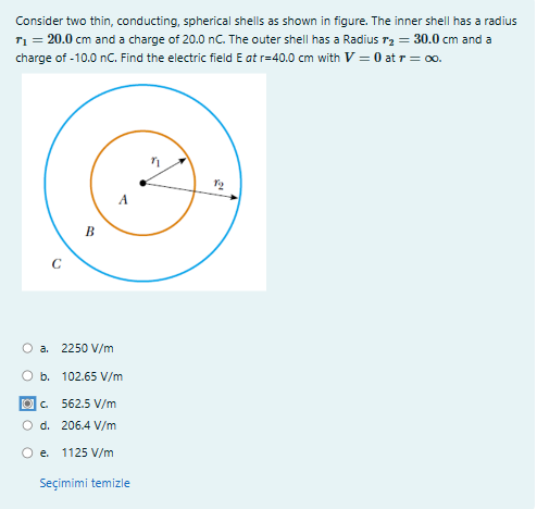 SOLVED: Consider two thin, conducting, spherical shells as shown in figure. The inner shell has ...