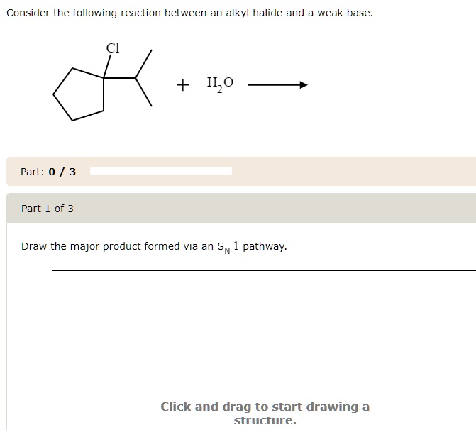 Consider the following reaction between an alkyl halide and a weak base ...