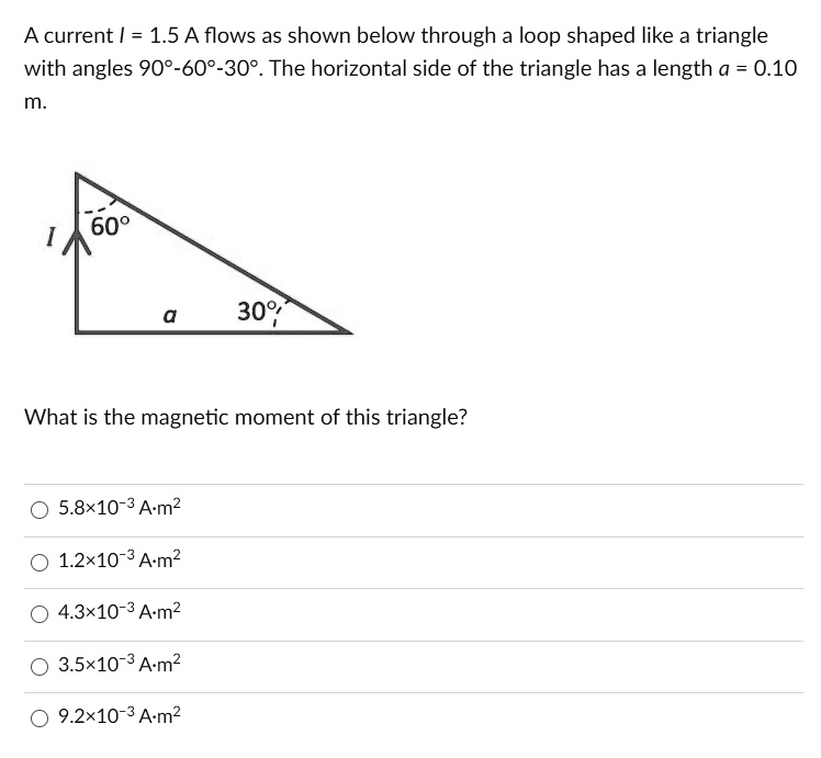 SOLVED: A current of 1.5 A flows as shown below through a loop shaped ...
