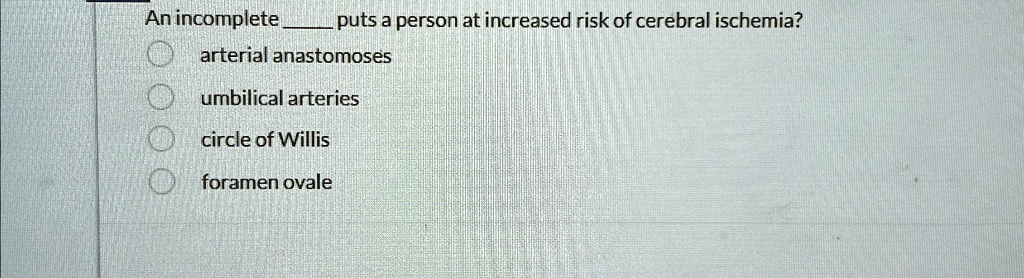 An incomplete circle of Willis puts a person at increased risk of ...