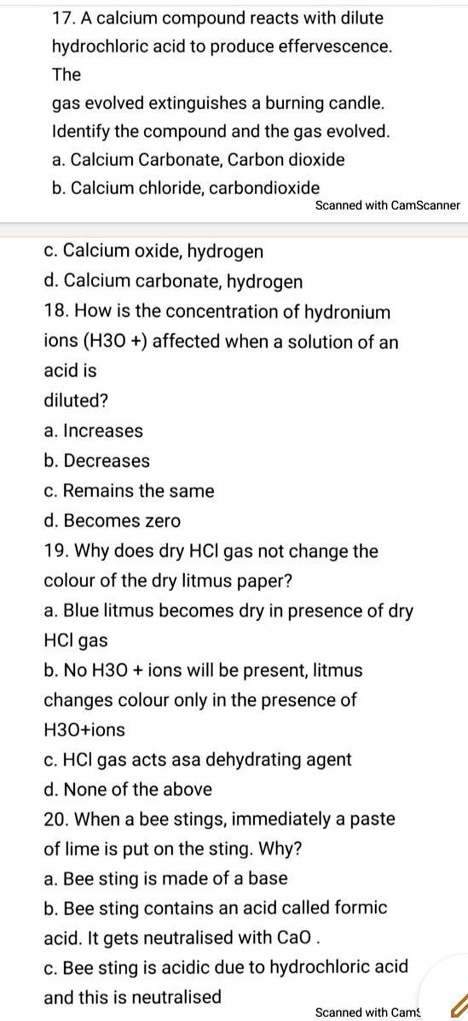 SOLVED: 'class 10 chemistry question'