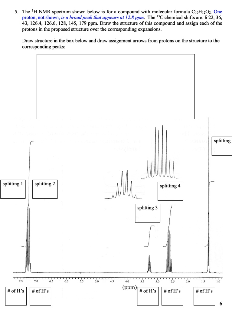 5. The 'H NMR spectrum shown below is for a compound with molecular ...