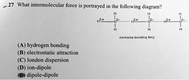 SOLVED: What intermolecular force is portrayed in the following diagram ...