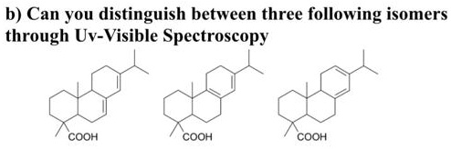 SOLVED: b Can you distinguish between three following isomers through Uv-Visible Spectroscopy ...