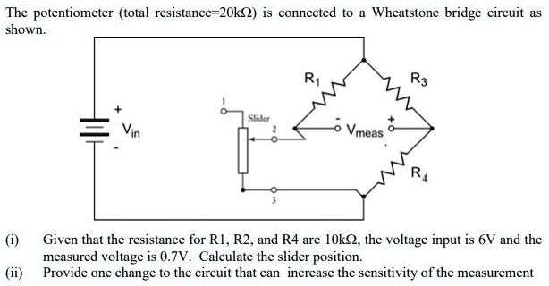 SOLVED: The potentiometer (total resistance-20k is connected to a ...