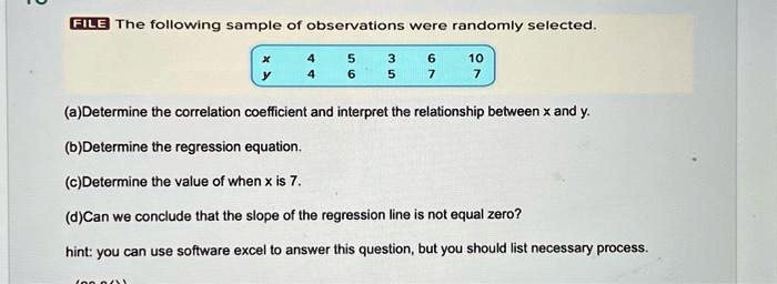 SOLVED: Texts: FILE The following sample of observations was randomly selected. 4 4 5 6 3 5 6 7 ...