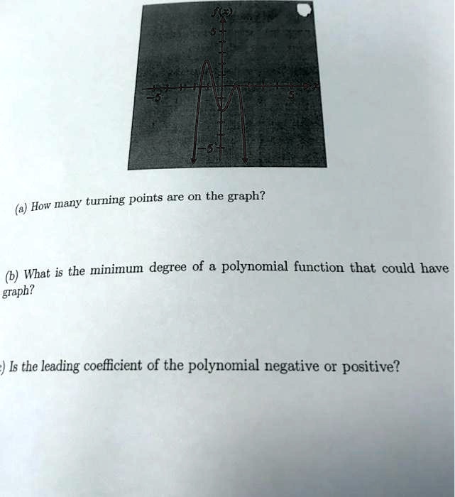 (a) How many turning points are on the graph? (b) What is the minimum ...