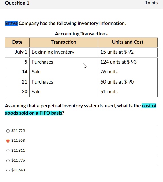 Brave Company has the following inventory information: Accounting ...