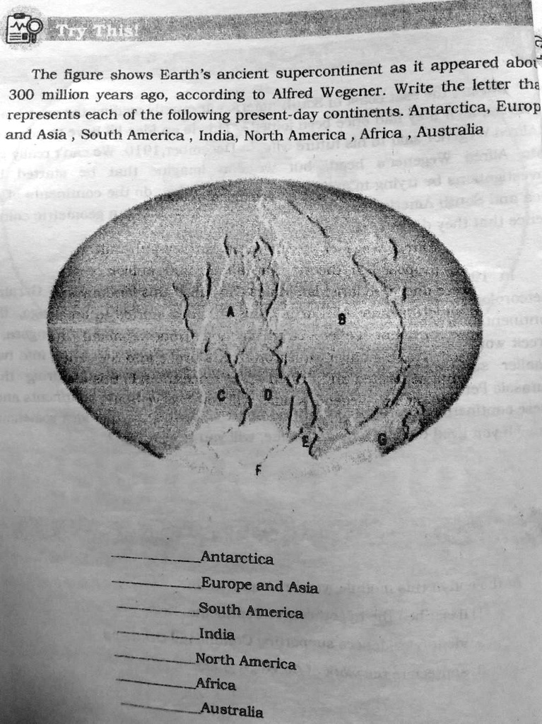 SOLVED: "The figure shows Earth's ancient supercontinent as it appeared ...