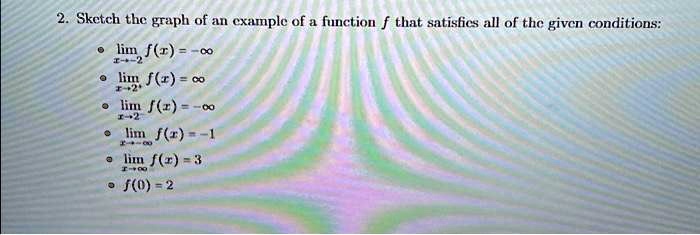 2. Sketch the graph of an example of a function f that satisfies all of ...