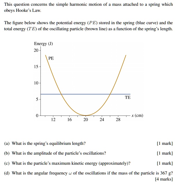 this question concerns the simple harmonic motion of mass altached t0 ...