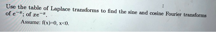 use the table of laplace transforms to find of e of ce the sine and ...