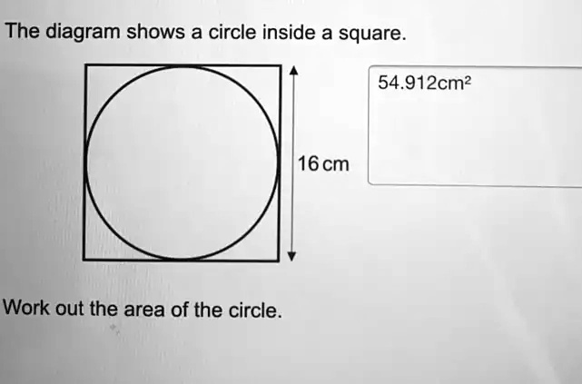 [GET ANSWER] The diagram shows a circle inside a square. Work out the ...