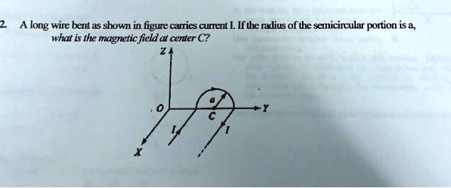 SOLVED: A long wire bent as shown in the figure carries current I. If ...