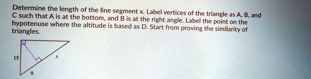 determine the length of the line segment x label vertices of the csuch that a is at the bottom ...